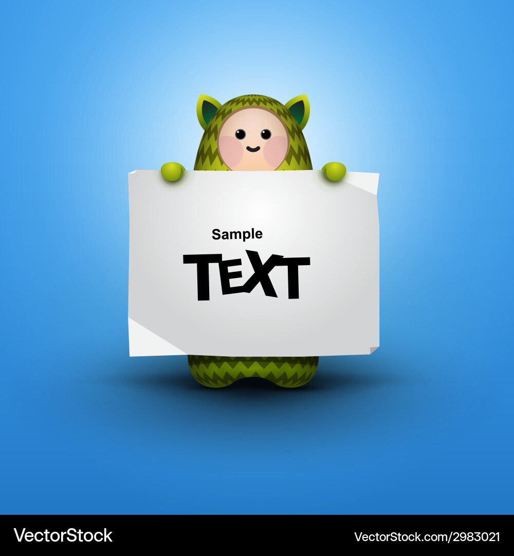 Anime character hold empty banner Royalty Free Vector Image