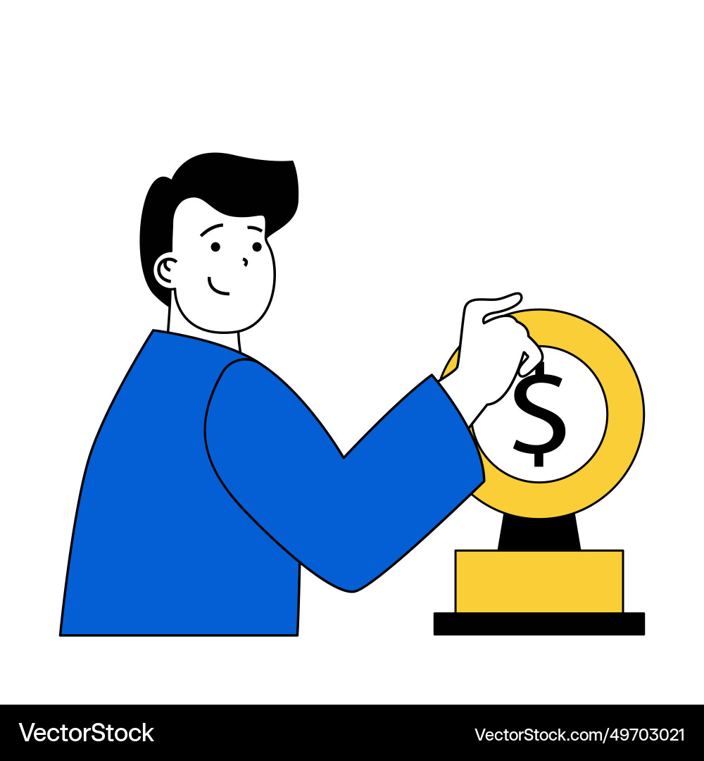 Business concept with cartoon people in flat Vector Image