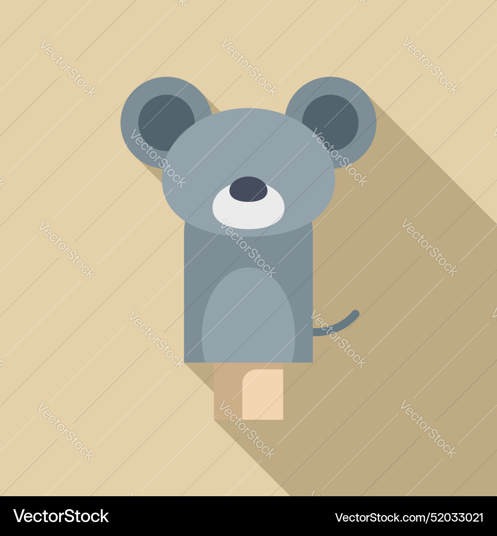 Cute grey mouse puppet show for children playing Vector Image