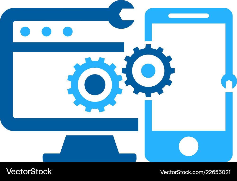 Device fix and repair logo icon design Royalty Free Vector