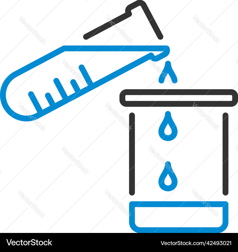 Icon of chemistry beaker pour liquid in flask Vector Image