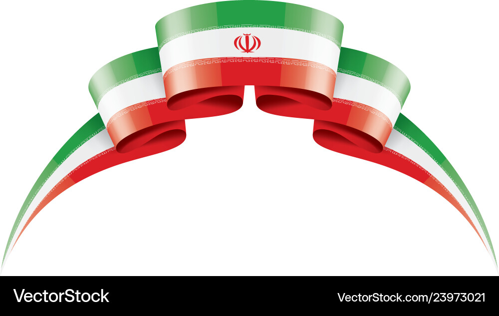Iran flag on a white Royalty Free Vector Image