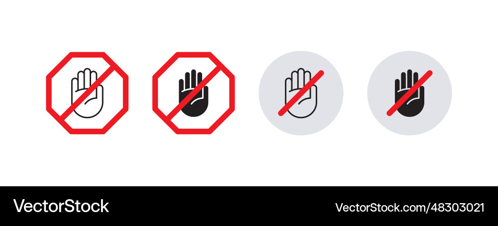 Nicht berühren Icons skalierbar bemerken Vektorbild