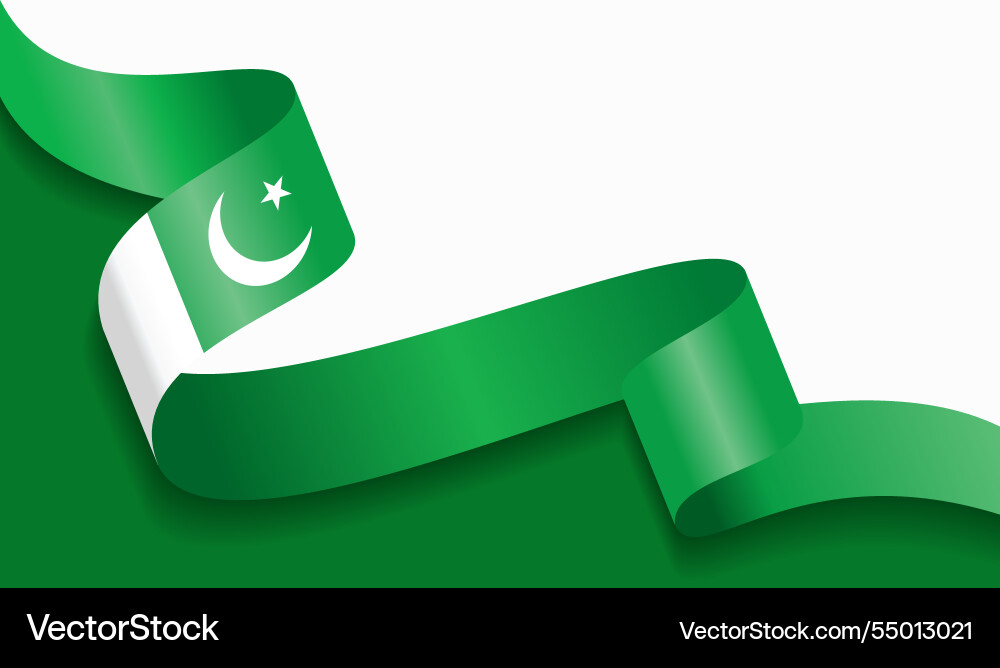 Pakistani flag wavy abstract background Royalty Free Vector