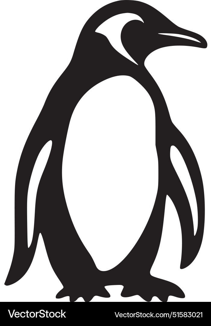 Penguin - black and white Royalty Free Vector Image