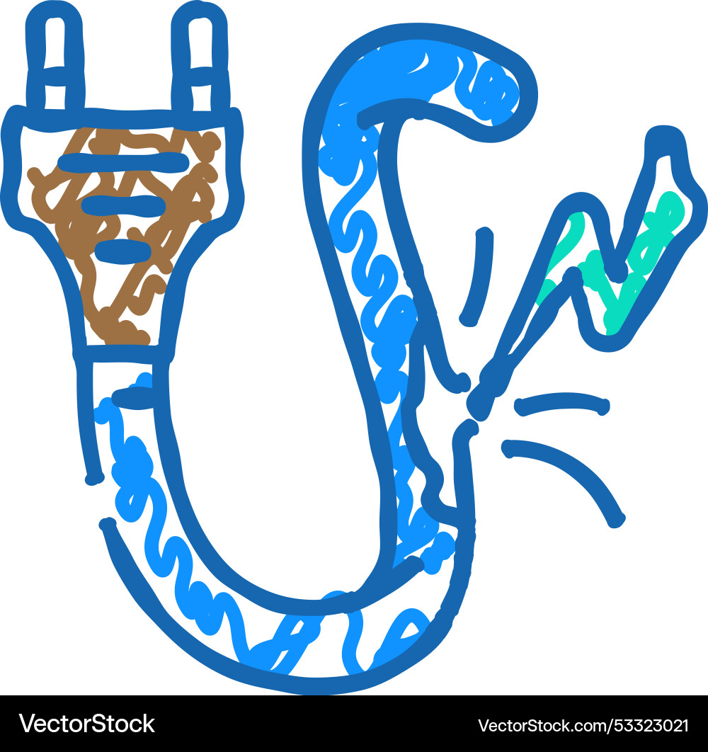 Risk electricity icon doodle Royalty Free Vector Image