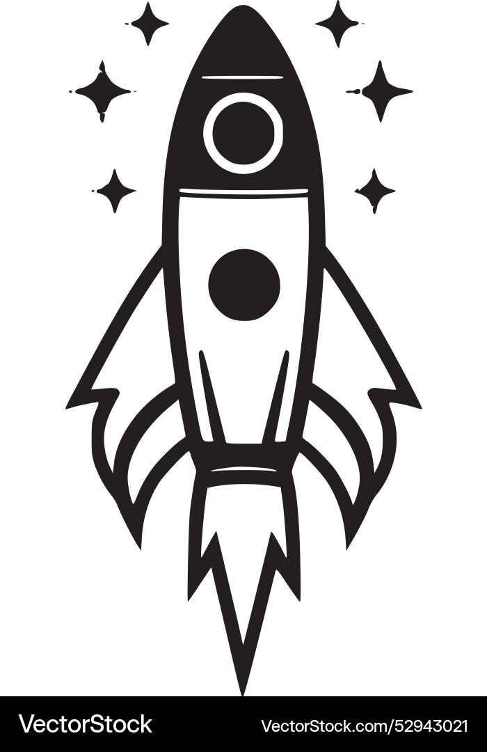 Rocket - minimalist and flat logo Royalty Free Vector Image