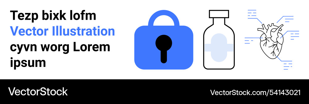 Secure medical access with lock symbol medicine Vector Image