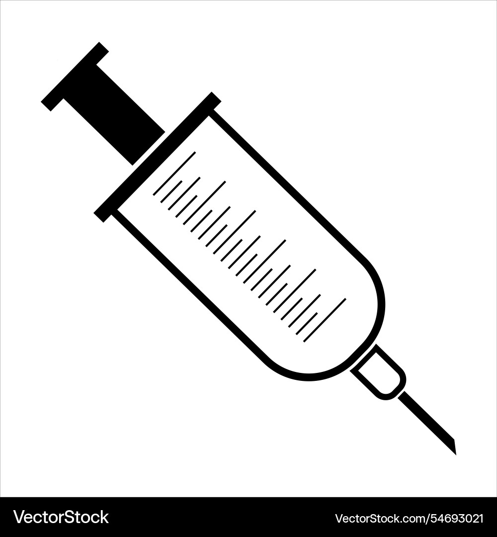 Simple medical syringe icon Royalty Free Vector Image