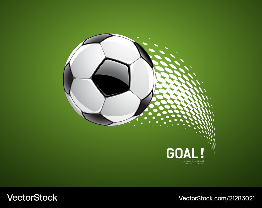 Soccer ball on green background Royalty Free Vector Image