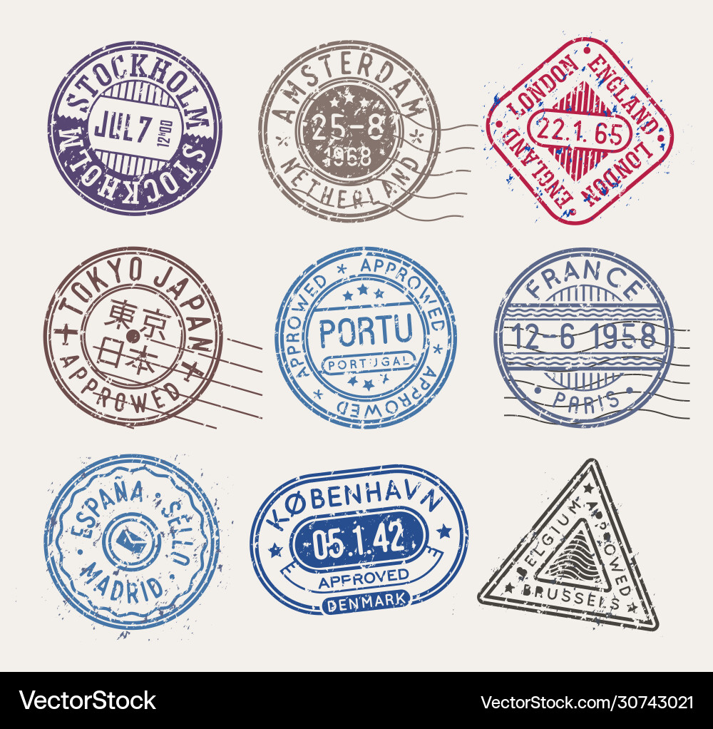 Stamp Collection - Postal Art Royalty Free Vector Image