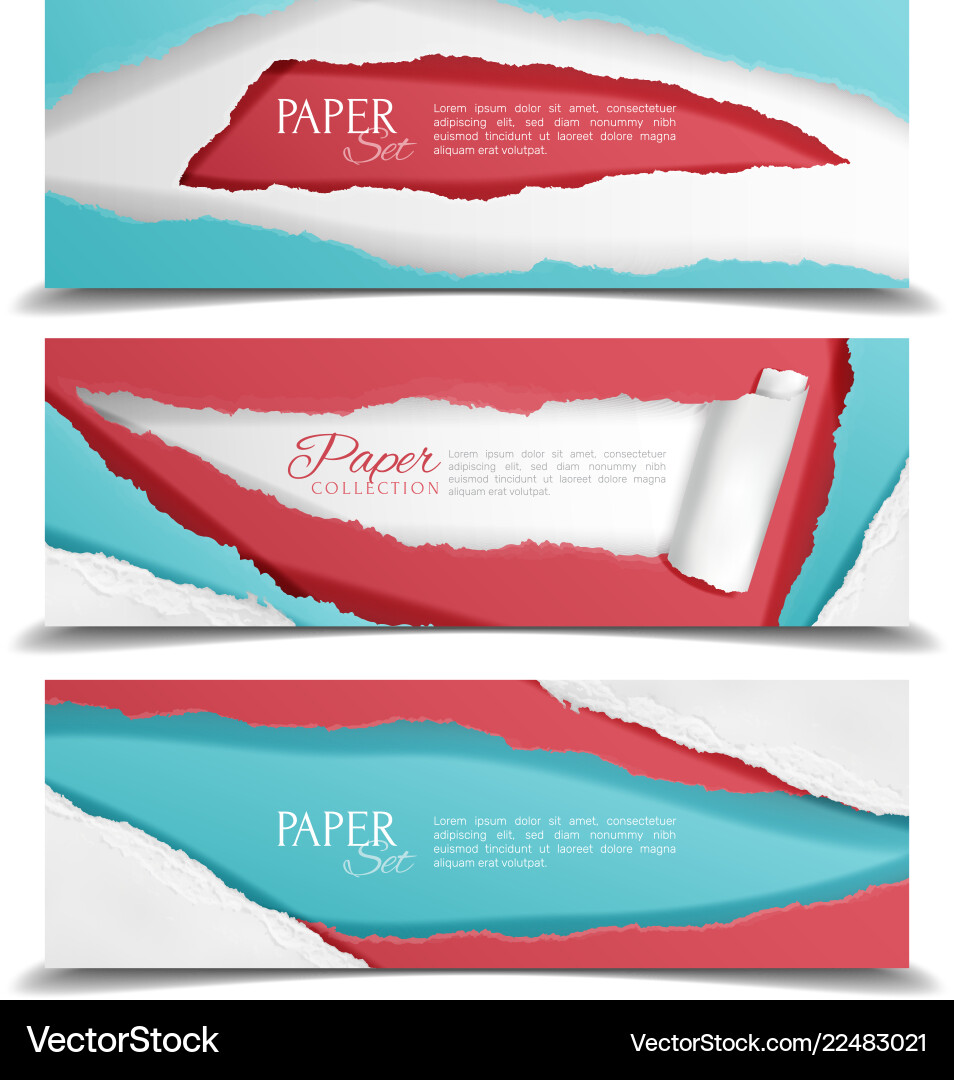 Torn paper banners set Royalty Free Vector Image
