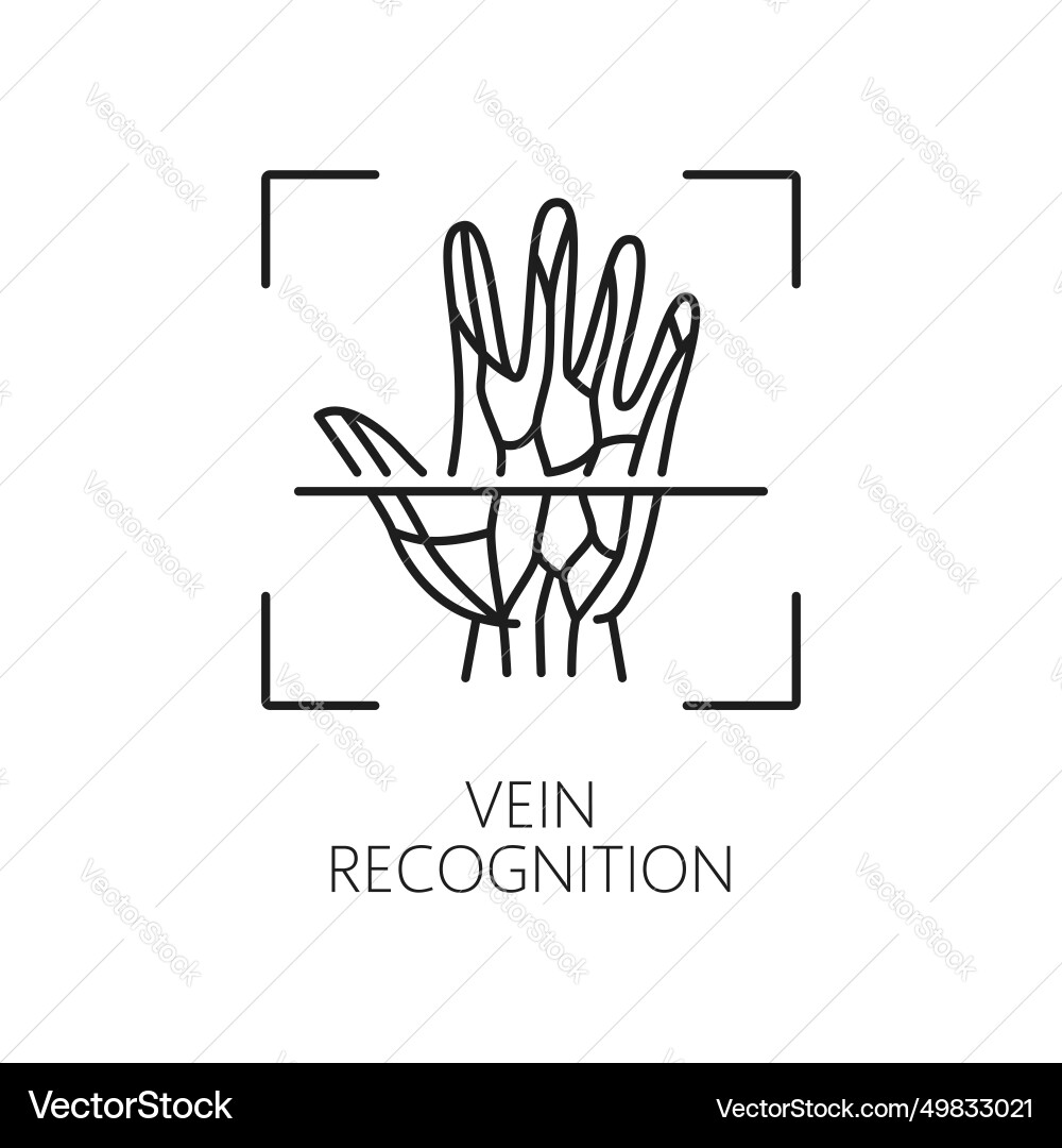 Vein recognition identification verification icon Vector Image