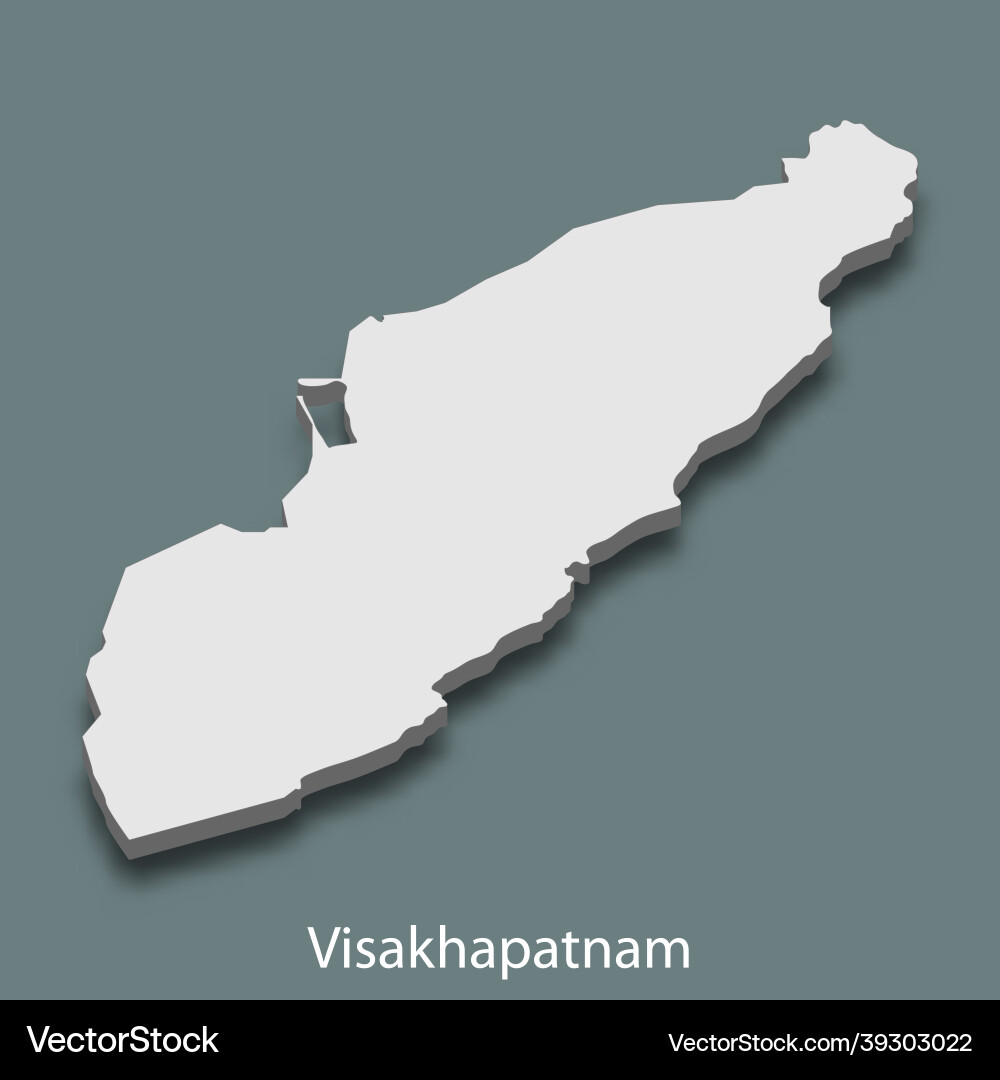 3D Isometric Map of Visakhapatnam Royalty Free Vector Image