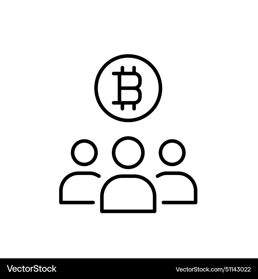 Bitcoin user community growth development Vector Image
