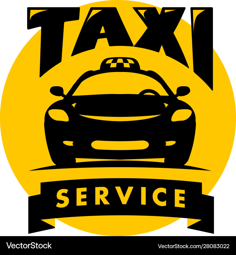 Flat taxi logo isolated on white background car Vector Image