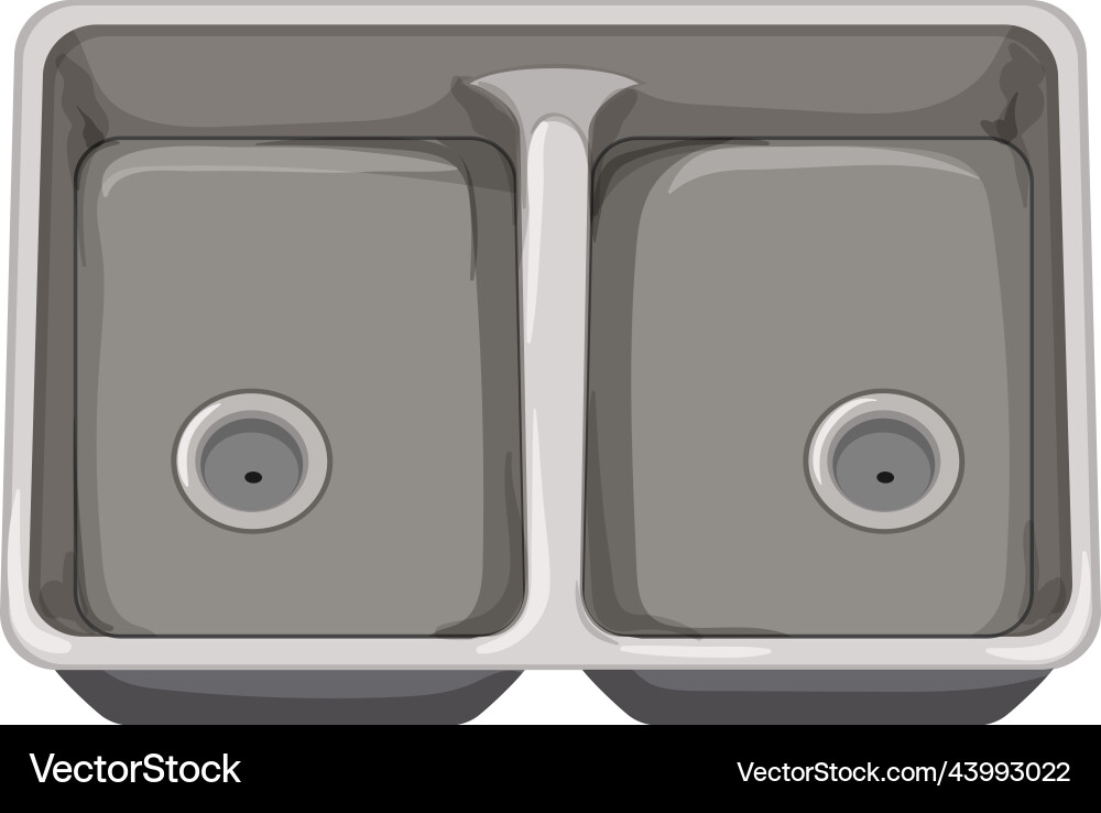 Kitchen metal sink cartoon Royalty Free Vector Image