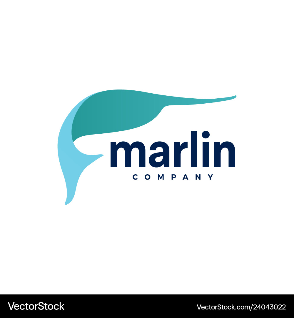 Marlin fish logo icon Royalty Free Vector Image