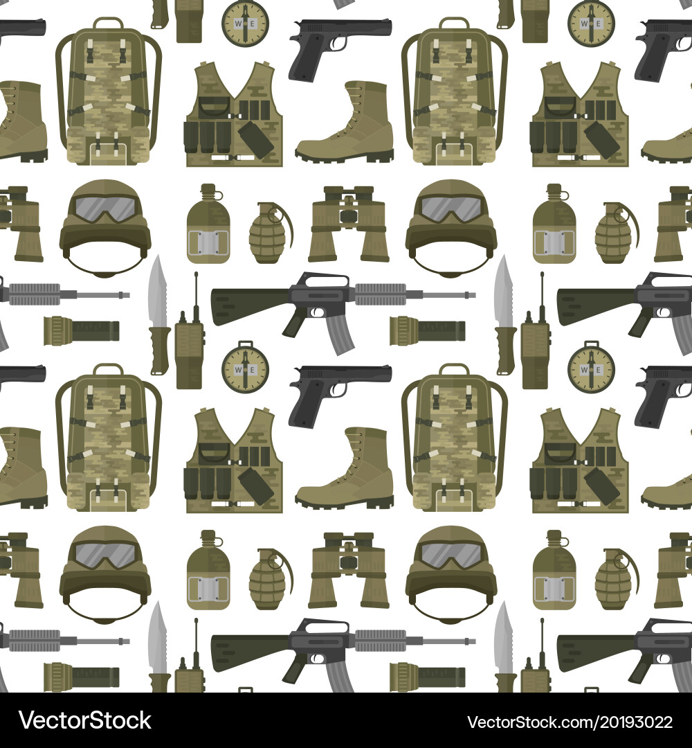Military Weapon Set - Guns & Armor – Royalty-Free Vector | VectorStock