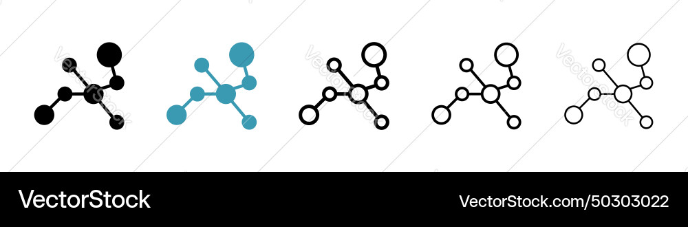 Molecule icon set oxygen molecular suturucture Vector Image