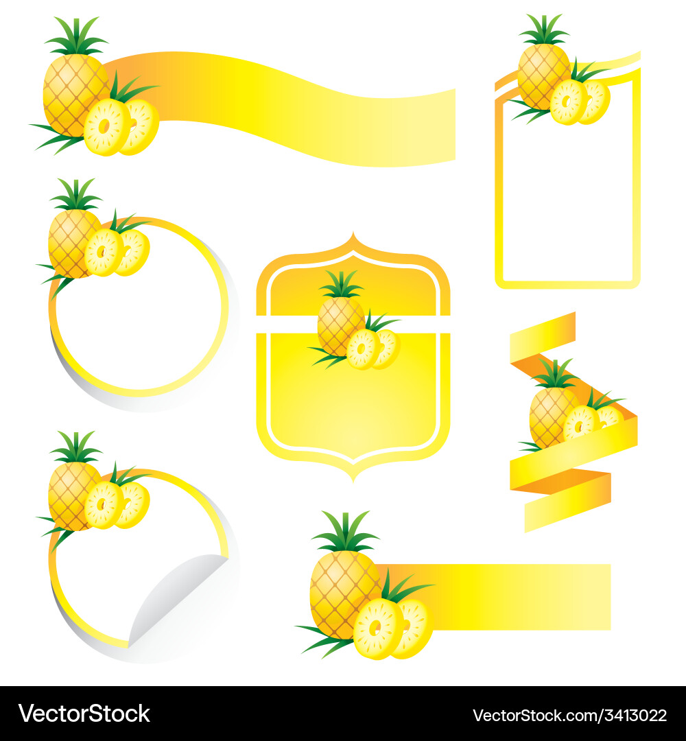 Pineapple label set Royalty Free Vector Image - VectorStock