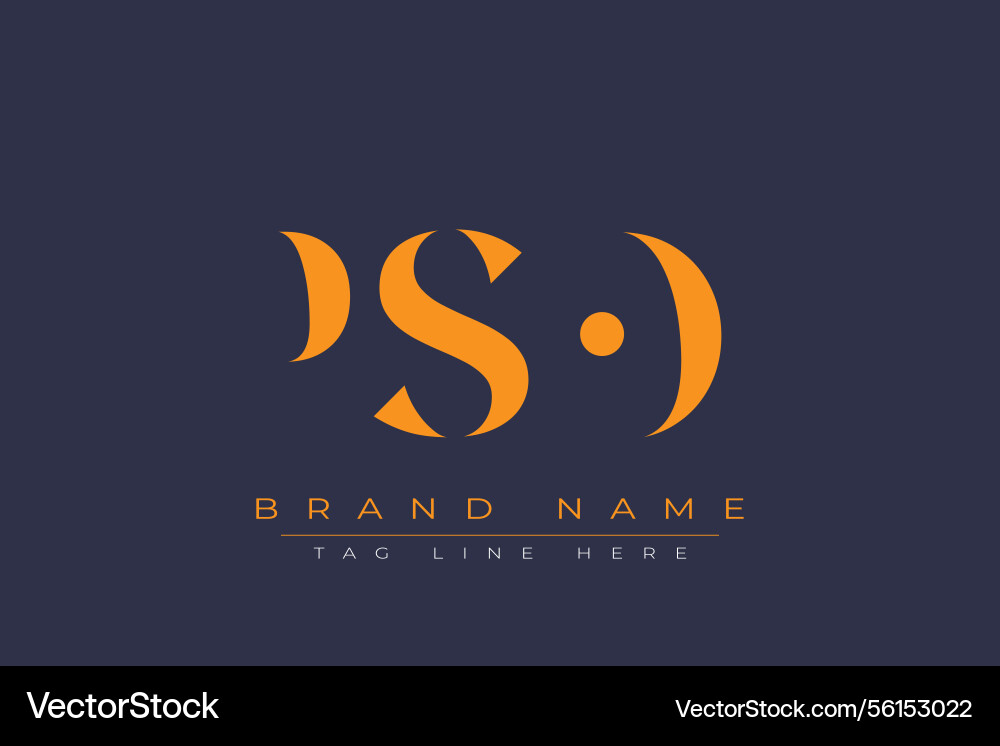 Pso abstract letter logo design Royalty Free Vector Image