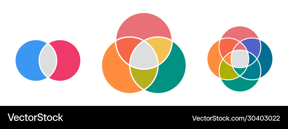 Venn diagram infographic template Royalty Free Vector Image