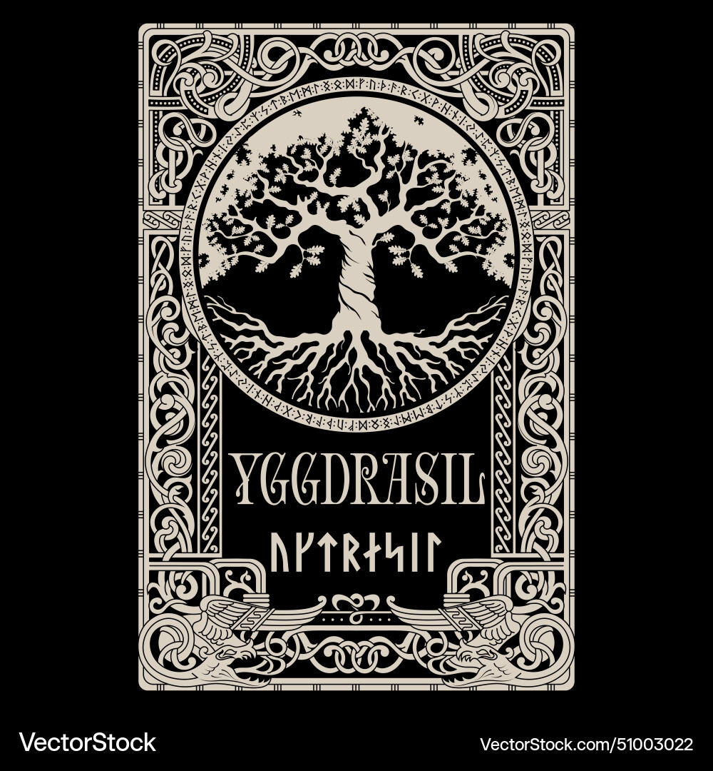 Viking design world tree from scandinavian Vector Image