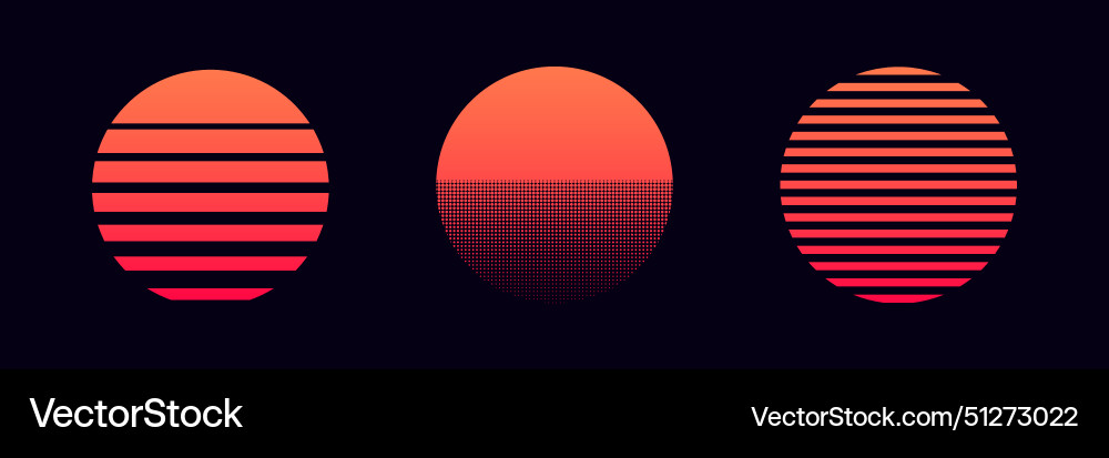 Vintage retro sun circle sunset sunrise Royalty Free Vector