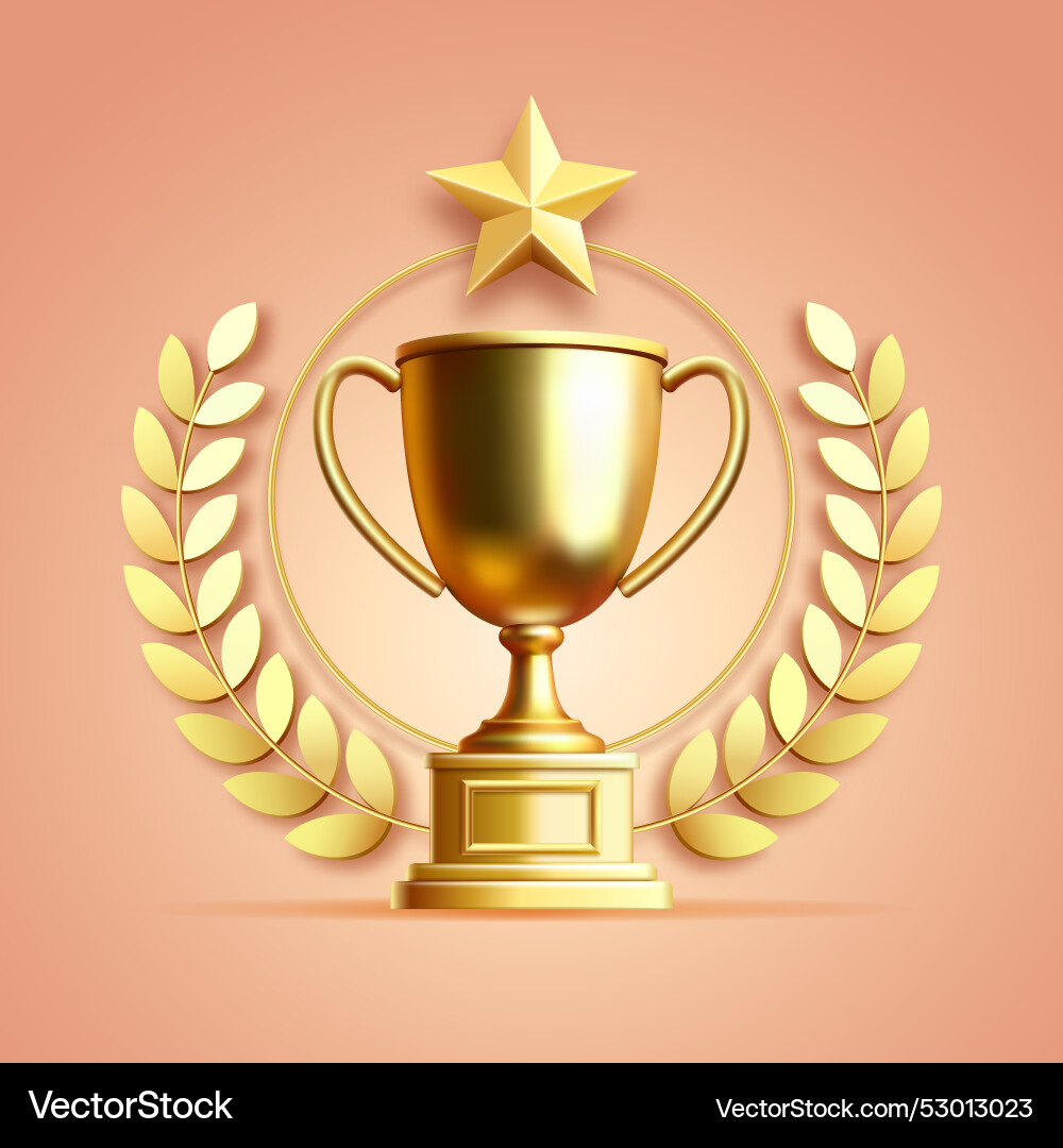 3d gold trophy Royalty Free Vector Image - VectorStock