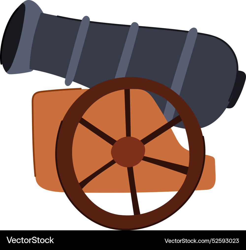 Ball cannon gun cartoon Royalty Free Vector Image