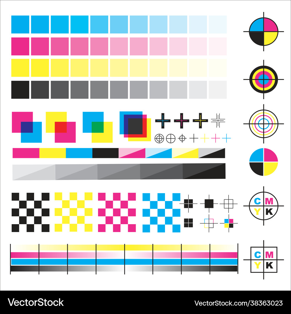 Color wheel and palette cmyk table sample gradient