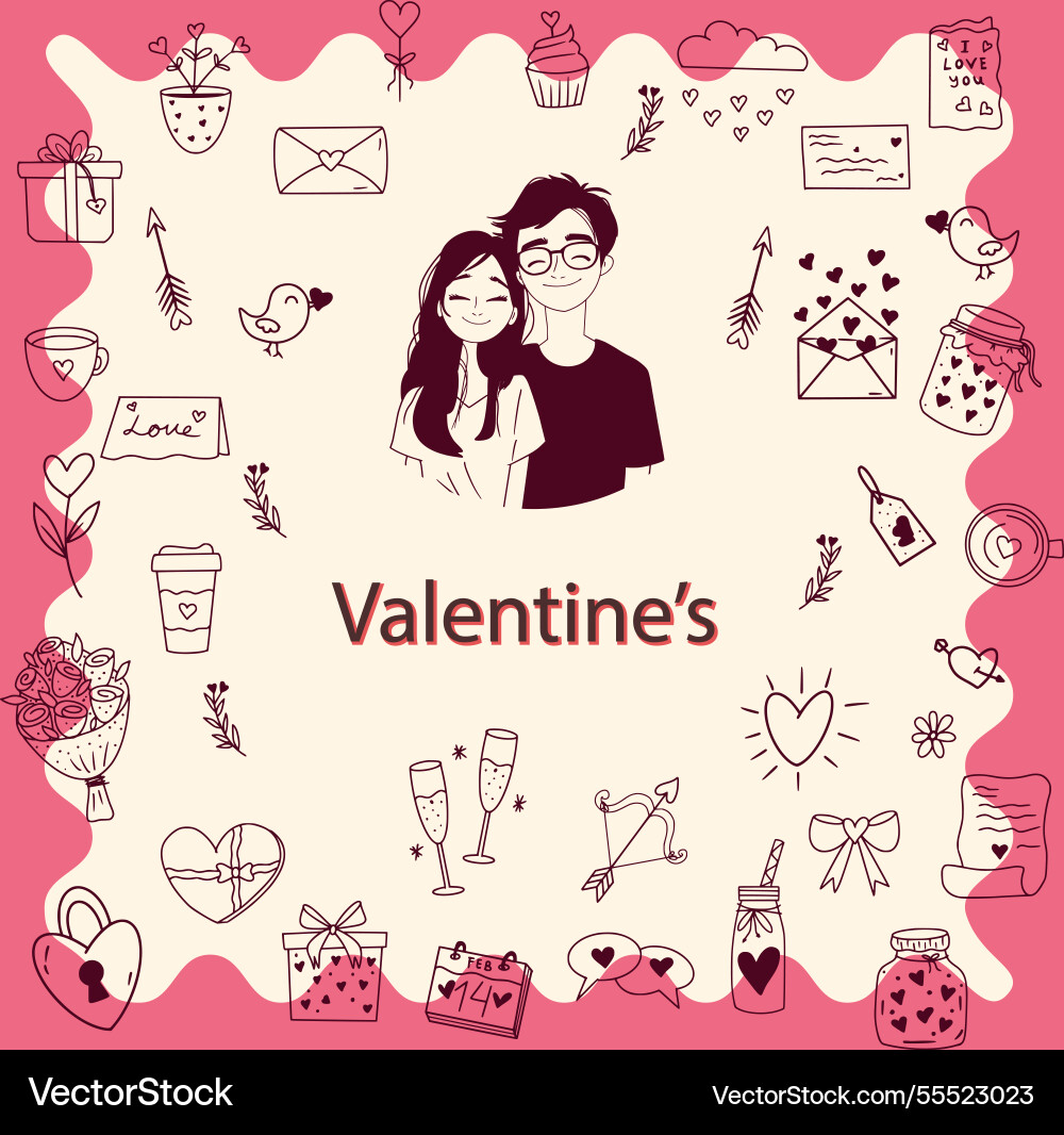 Cute valentineslove element set Royalty Free Vector Image