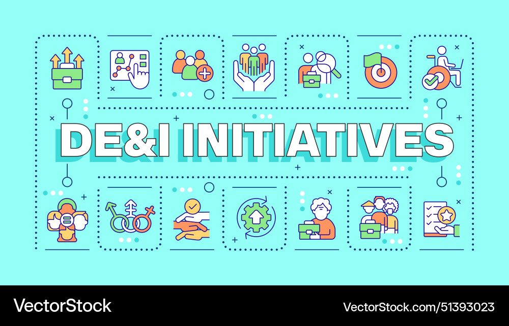Dei initiatives word concept Royalty Free Vector Image
