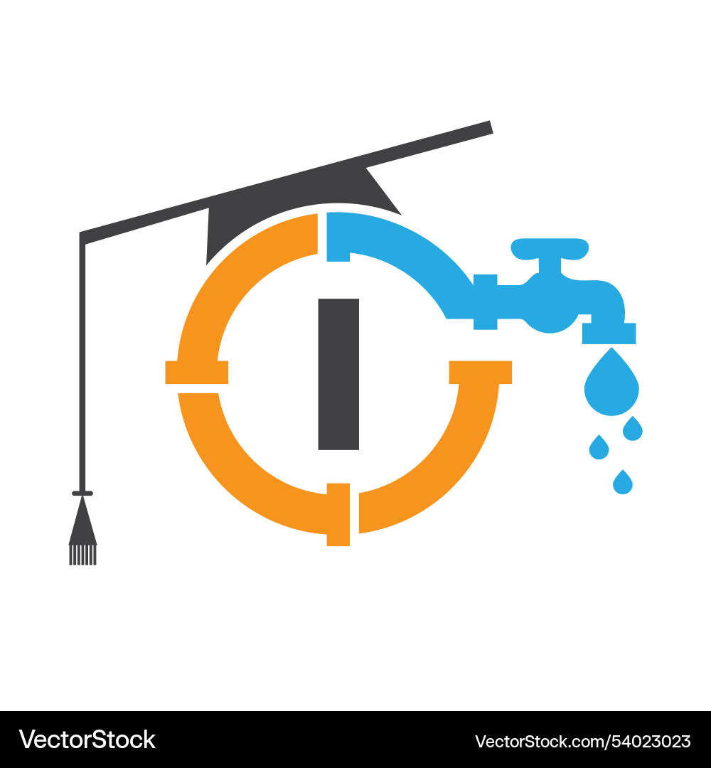 Letter i plumber logo design template concept Vector Image