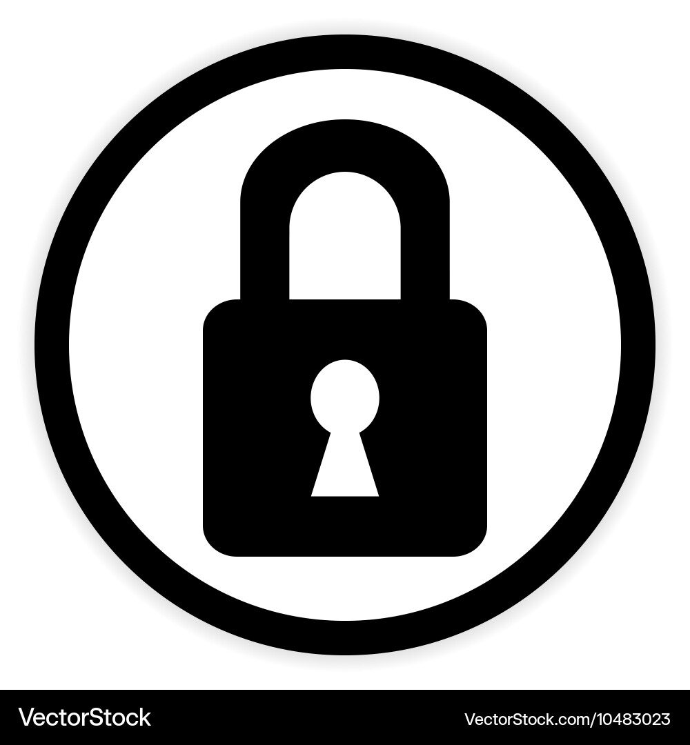 Lock button on white Royalty Free Vector Image
