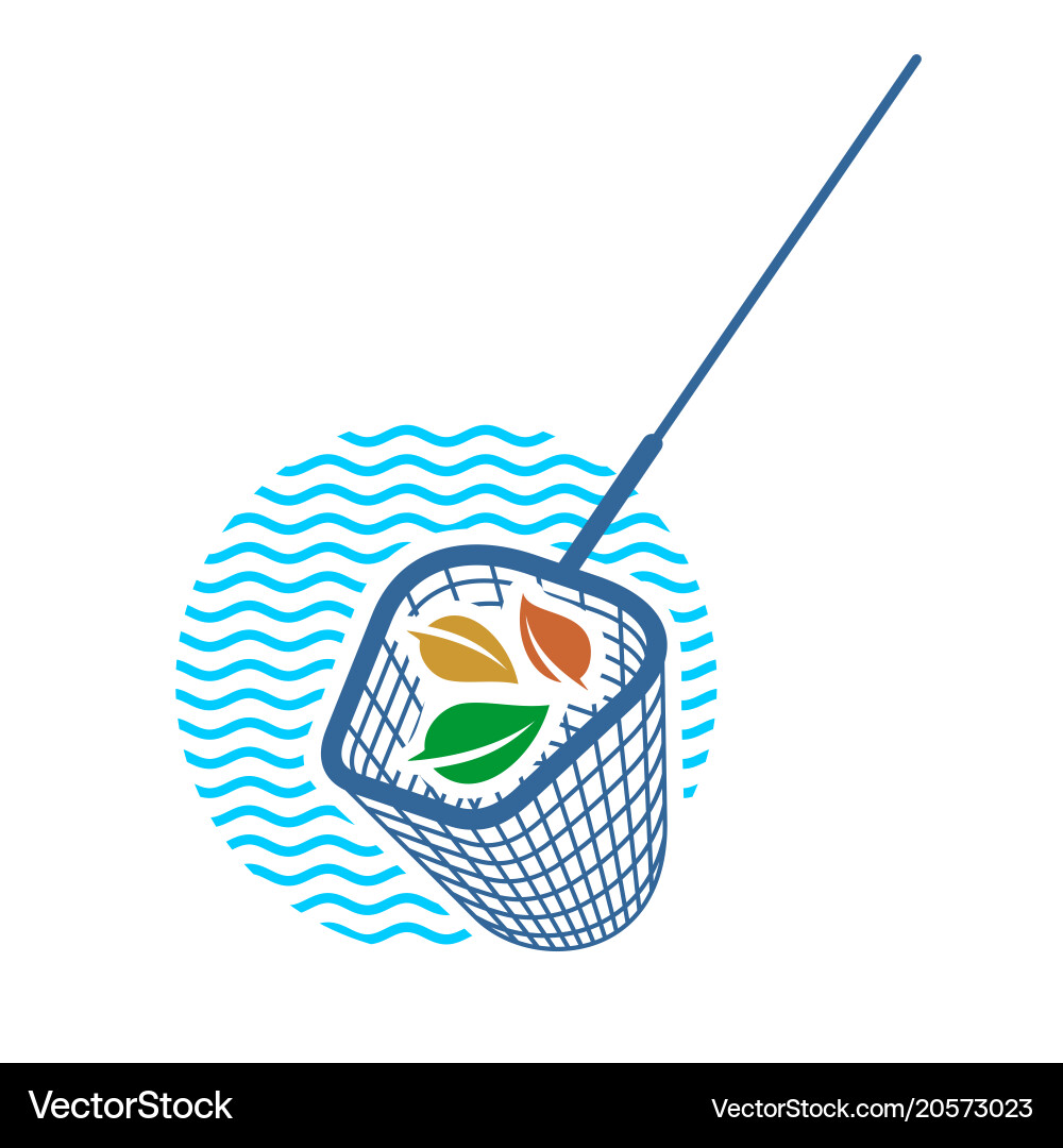 Pool Cleaning Net with Leaf Motif Royalty Free Vector Image