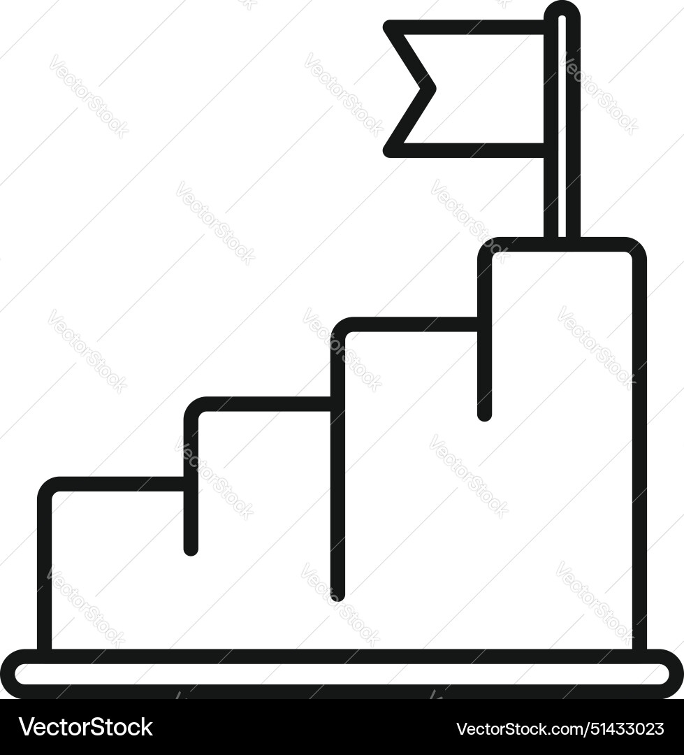 Steps to success line icon Royalty Free Vector Image