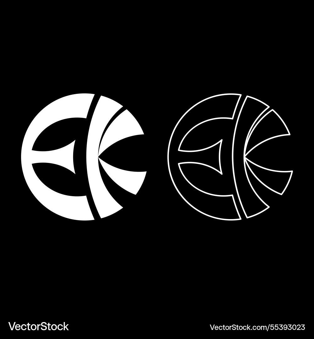 Symbol eckankar religion ek set icon white color Vector Image