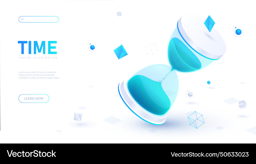 Time hourglass white poster Royalty Free Vector Image