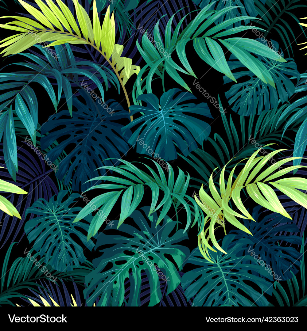 Tropical Monstera Leaf Pattern Royalty Free Vector Image