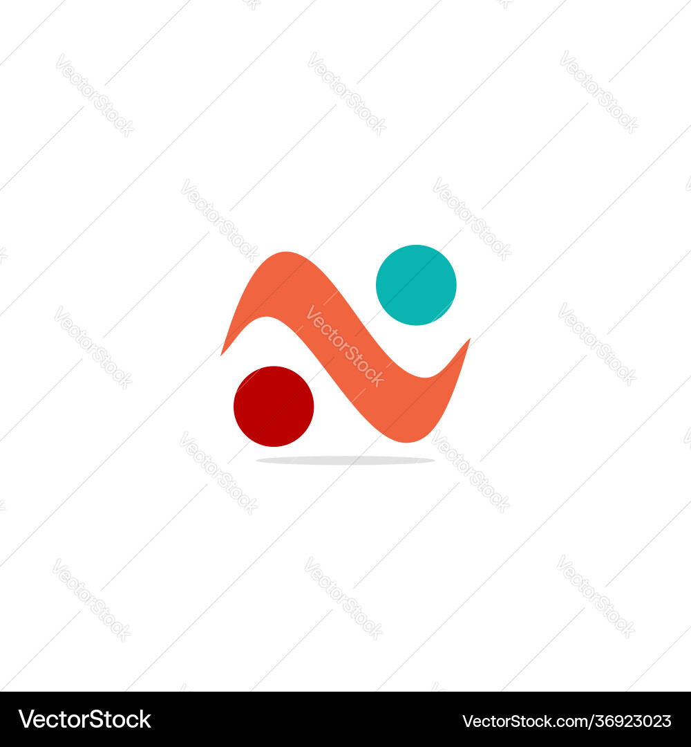 Wave shape balance logo Royalty Free Vector Image