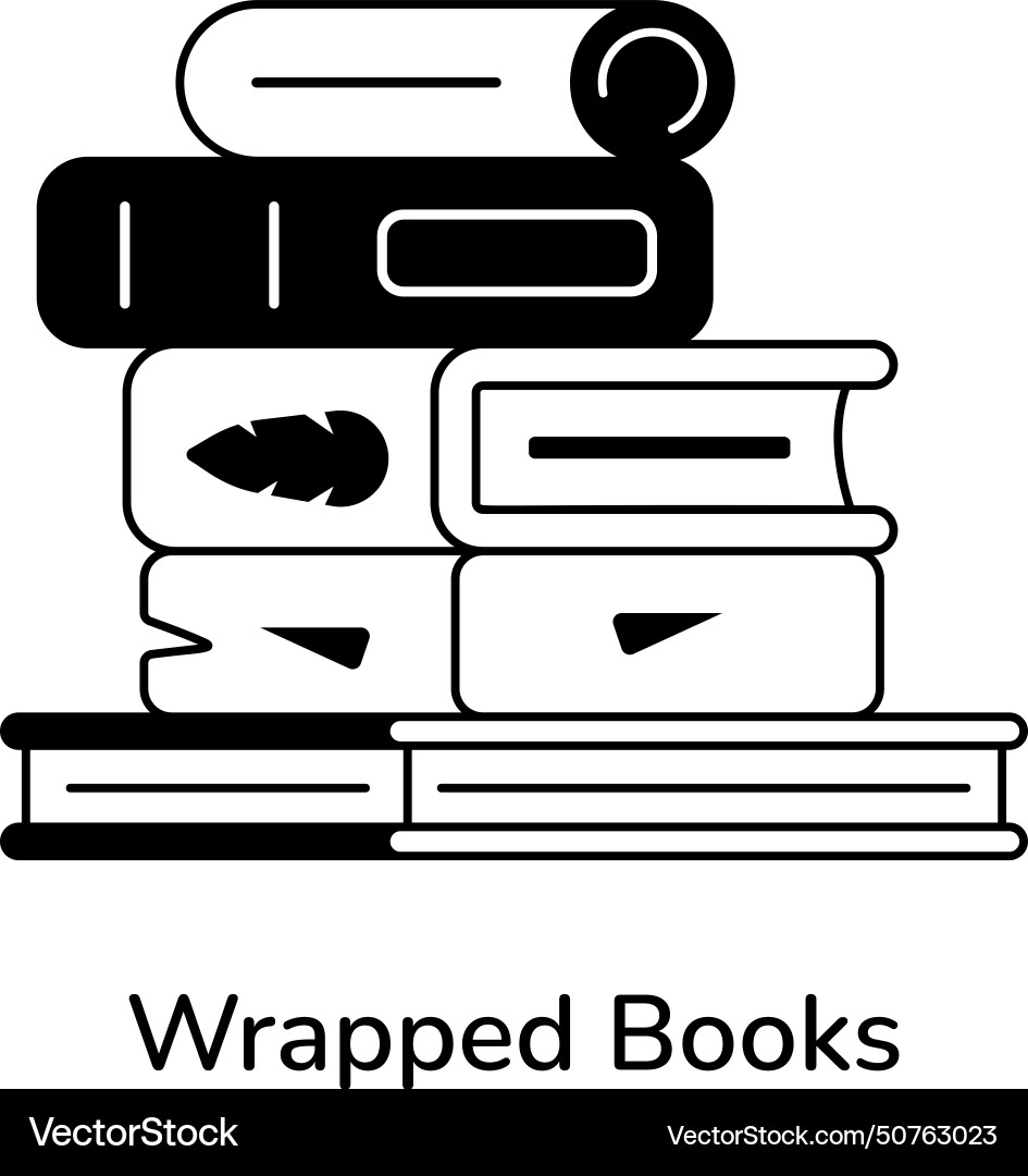 Wrapped books Royalty Free Vector Image - VectorStock