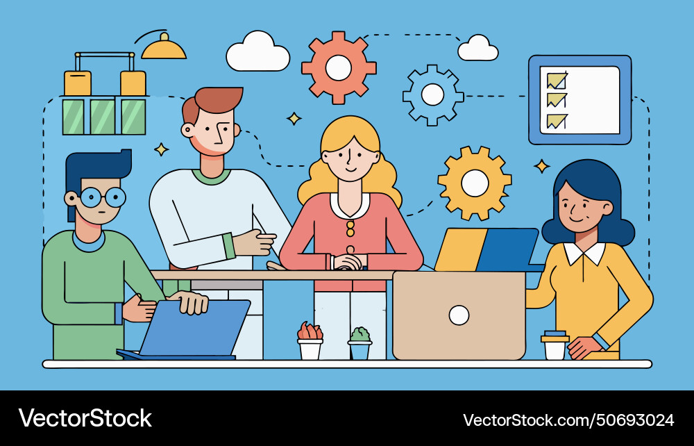 Enhance your projects with teamwork collaboration Vector Image