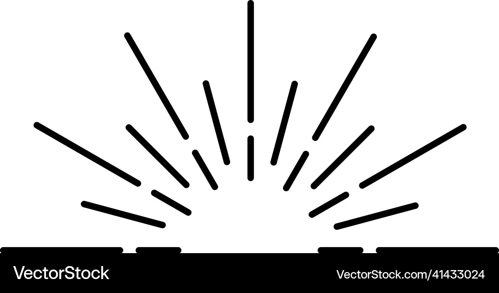 Explosion rays stamp in vintage decorative line Vector Image