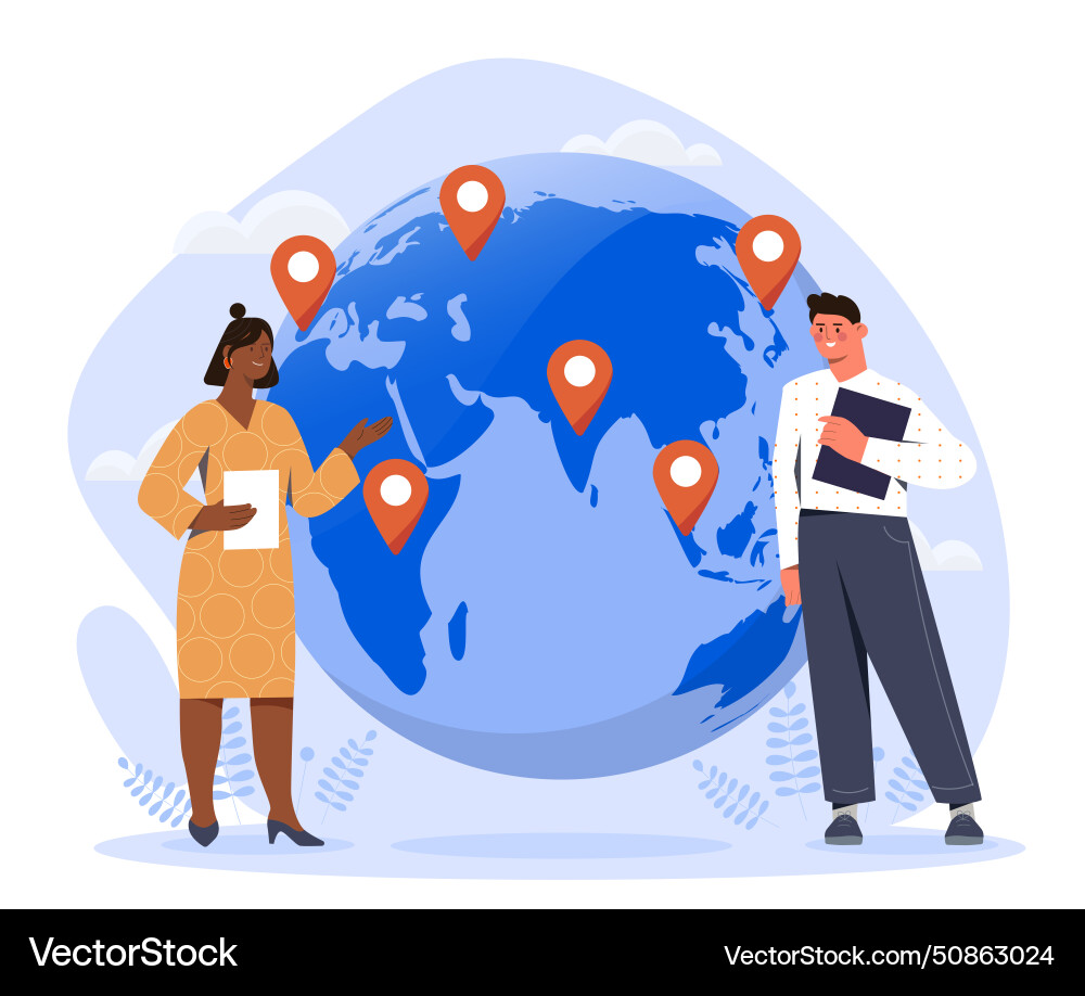 Global business expansion concept Royalty Free Vector Image