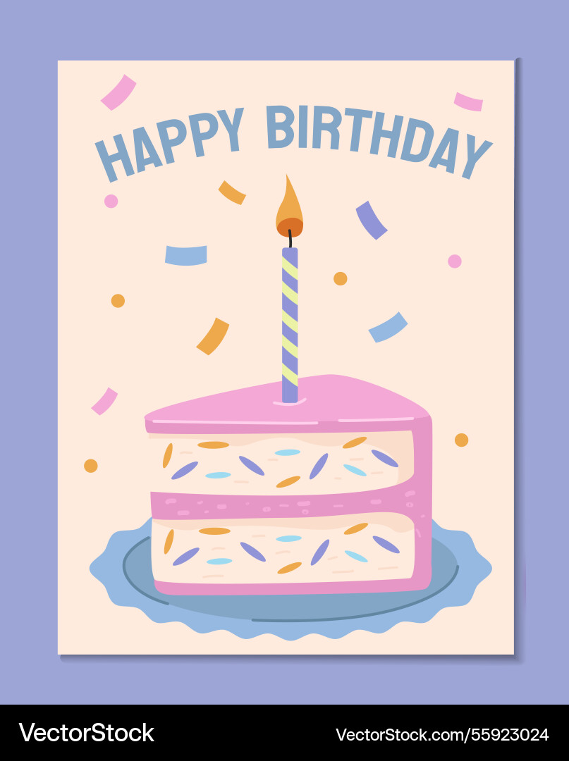 Happy birthday cake Royalty Free Vector Image - VectorStock