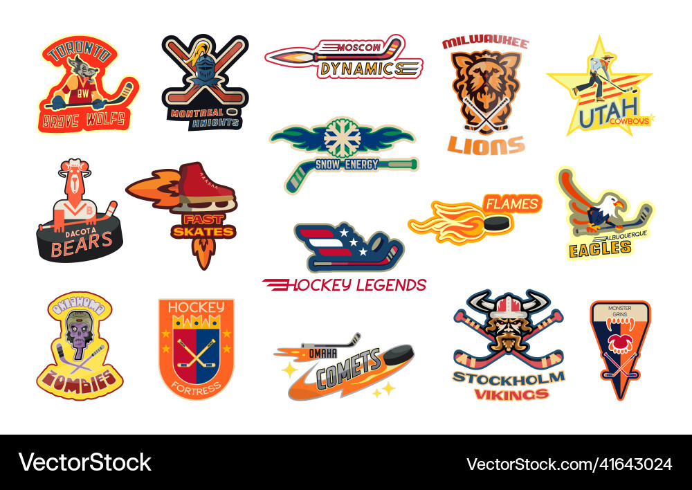 Hockey logo set Royalty Free Vector Image - VectorStock