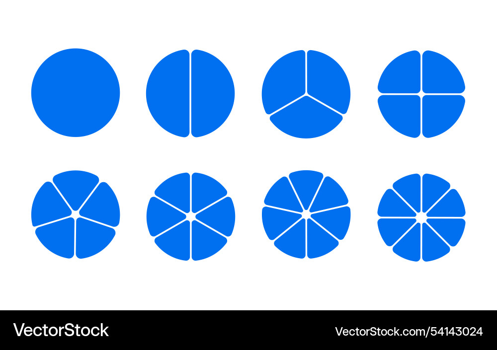 Kreisdiagramm mit blauen Segmenten Rad Lizenzfreier Vektor