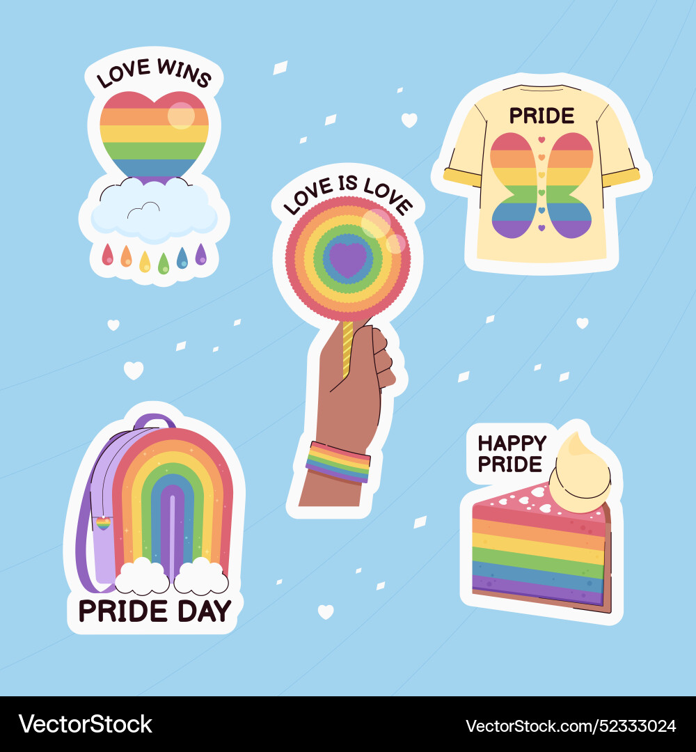 Labels collection for pride month celebration Vector Image